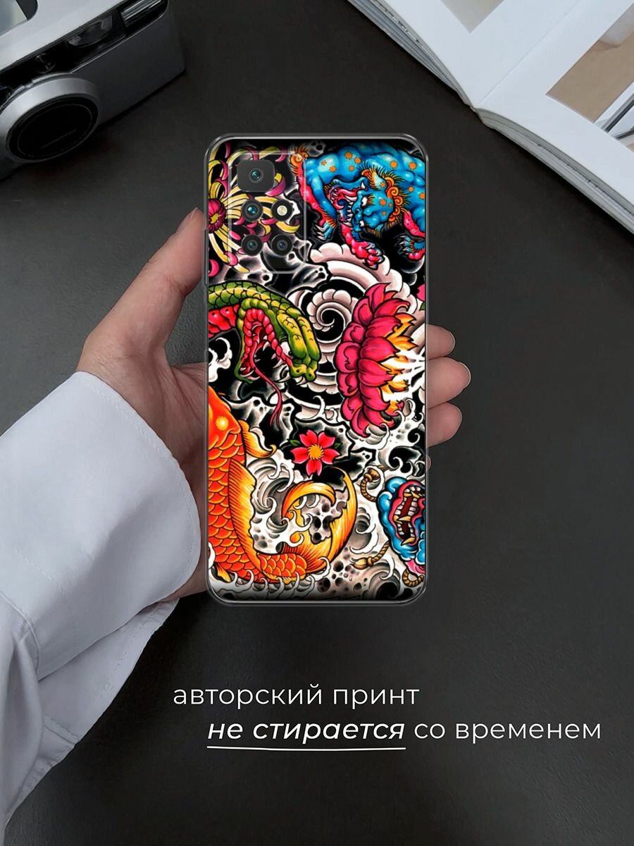 Чехол на Xiaomi Redmi 10 / Сяоми Редми 10 с принтом "Японское искусство" — фото 1