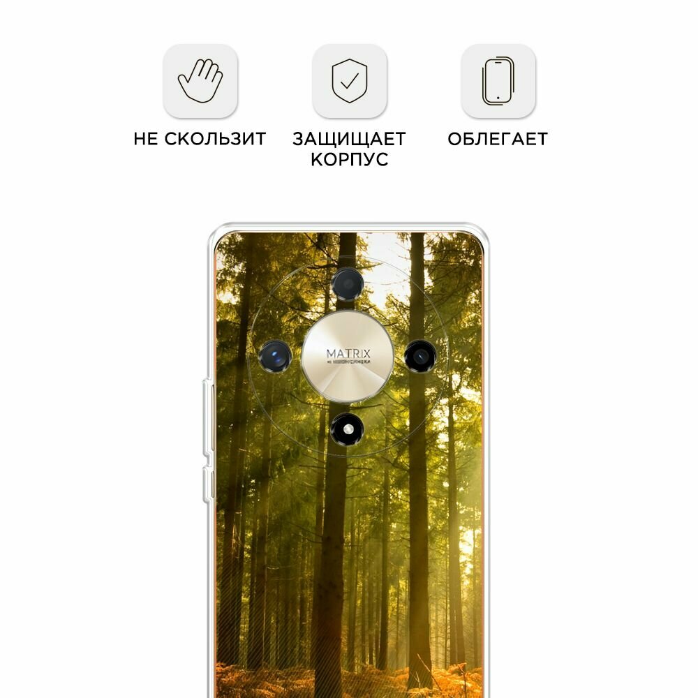 Силиконовый чехол на Honor X9b / Хонор X9B с принтом "Лес 7" — фото 1
