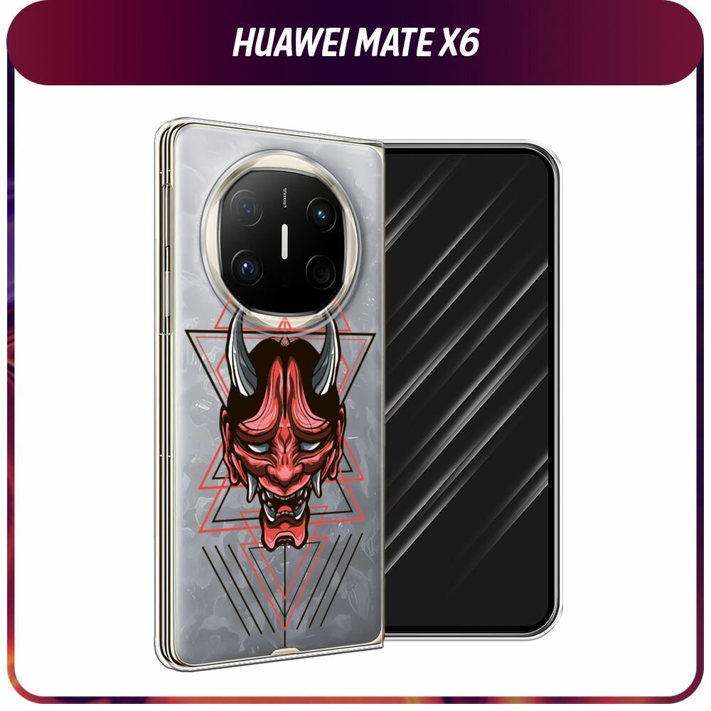 Чехол на Huawei Mate X6 / Хуавей Мате X6 с принтом Hanya Oni mask