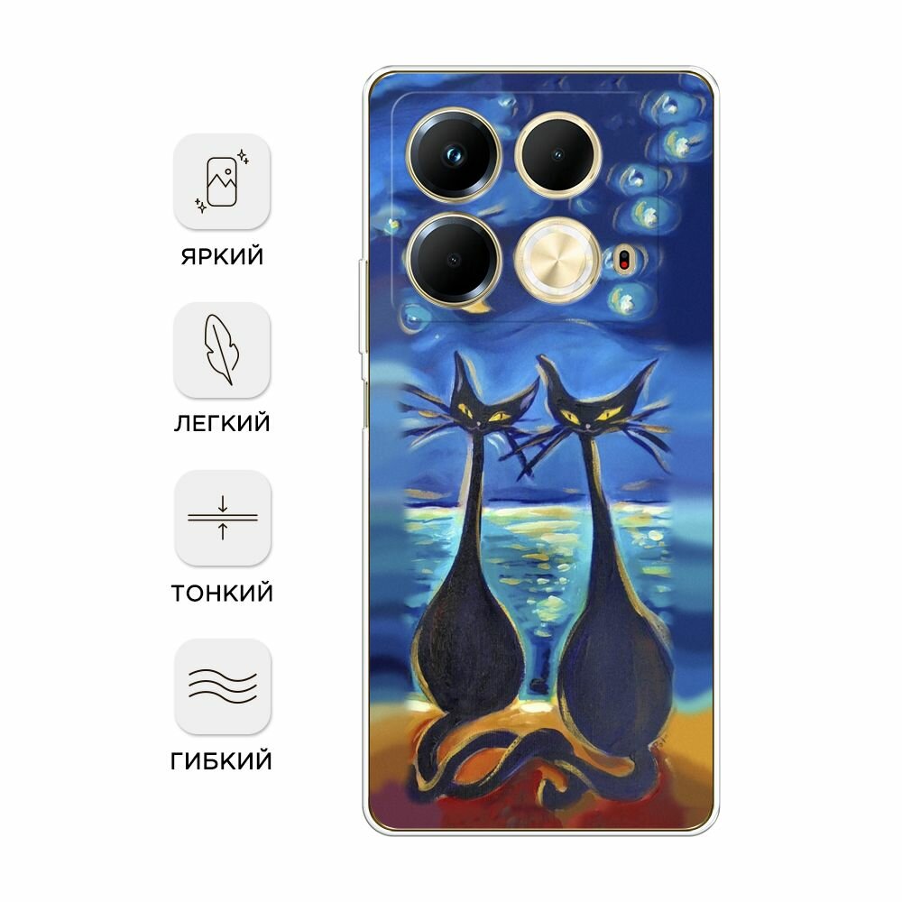 Чехол на Infinix Note 40 / Инфиникс Нот 40 с принтом "Влюбленные котики 7" — фото 1