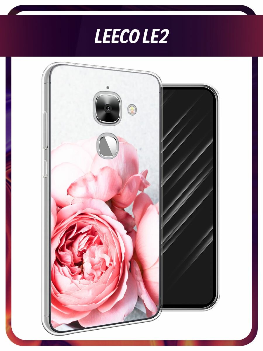 Чехол на LeEco Le 2/2 pro / Лееко Ле 2/2 про с принтом "Пионы на белом"