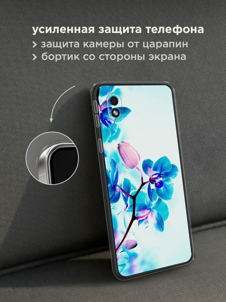 Чехол на Samsung Galaxy A01 Core / Самсунг Галакси А01 Core с принтом "Голубая орхидея" — фото 1