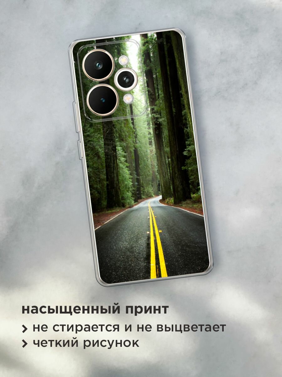 Силиконовый чехол на Realme 15 Pro / Реалми 15 Про с принтом "Лес 17" — фото 1