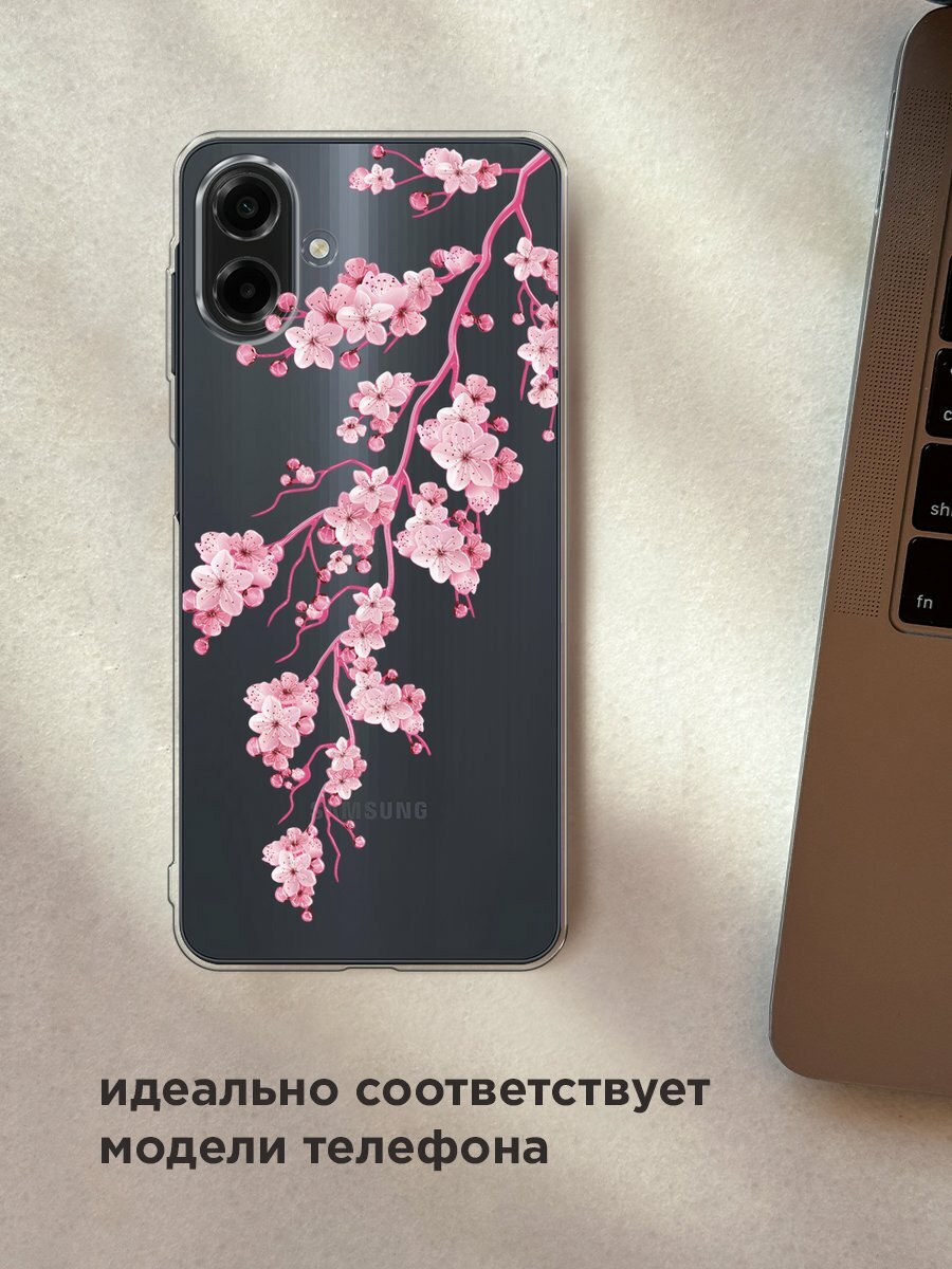 Чехол на Samsung Galaxy A07 / Самсунг А07 с принтом "Ветка сакуры 2" — фото 1