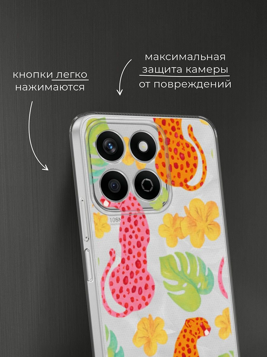 Чехол на Honor X7c / Хонор X7c с принтом "Экзотика", прозрачный — фото 1
