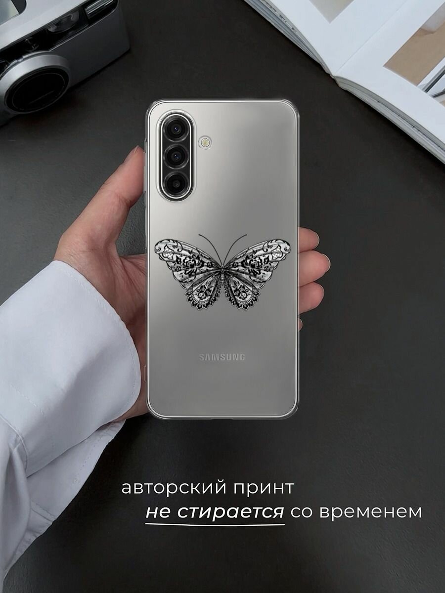 Чехол на Samsung Galaxy A17/A18 / Самсунг А17/А18 с принтом "Узорная бабочка" — фото 1