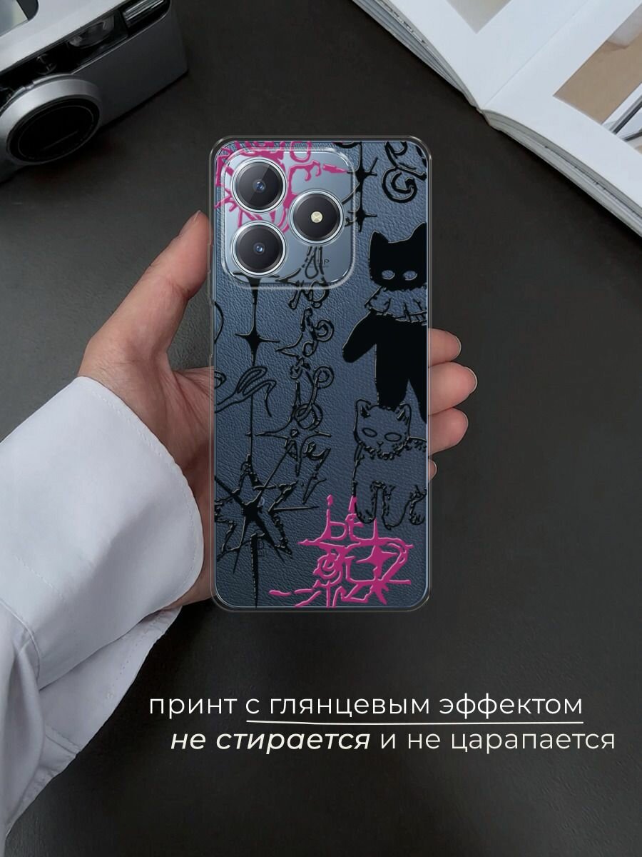Чехол на Realme C63 / Реалми С63 с принтом "Готические котики" — фото 1