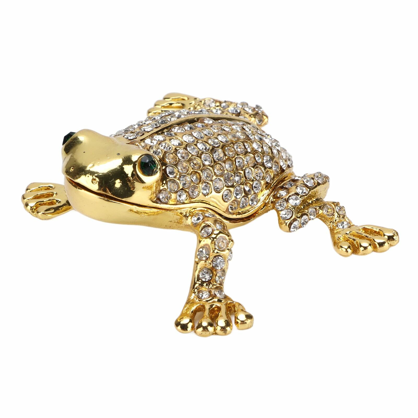 Лягушка с алмазной инкрустацией: Золотая шкатулка для хранения украшений