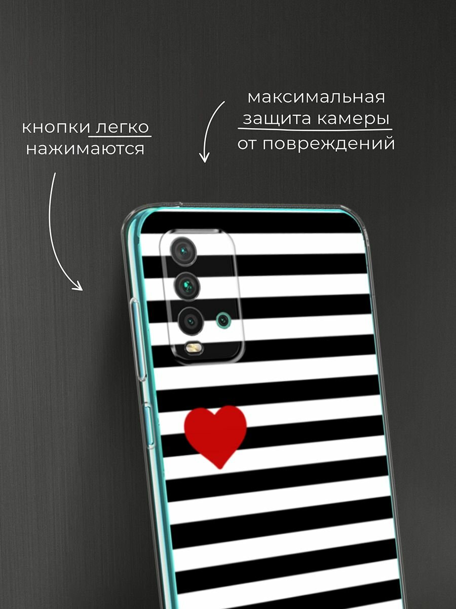 Чехол на Xiaomi Redmi 9T / Сяоми Редми 9Т с принтом "Красное сердце" — фото 1