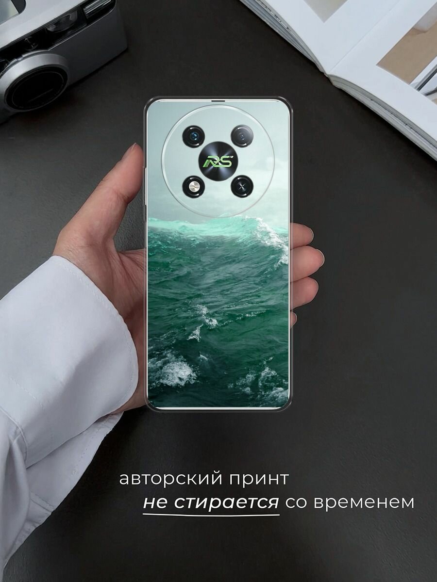 Силиконовый чехол на Itel RS4 / Ител РС4 с принтом "Волны 12" — фото 1