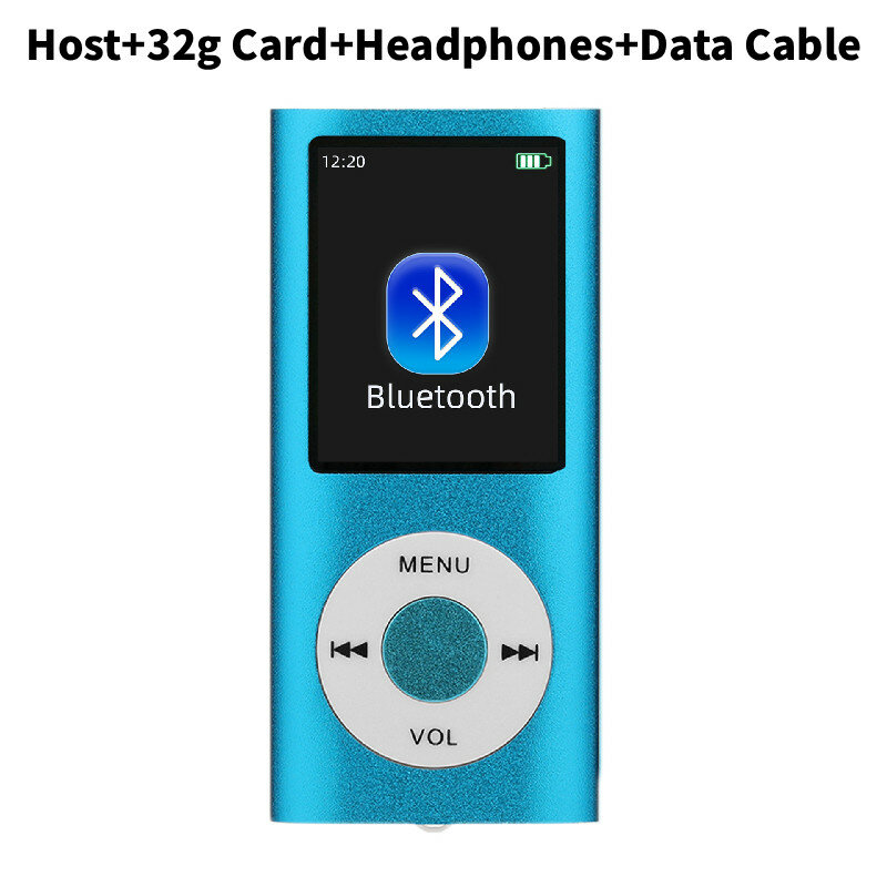 Mp3 плеер с usb интерфейсом и расширенной поддержкой tf карты для слушателей аудиокниг голубой