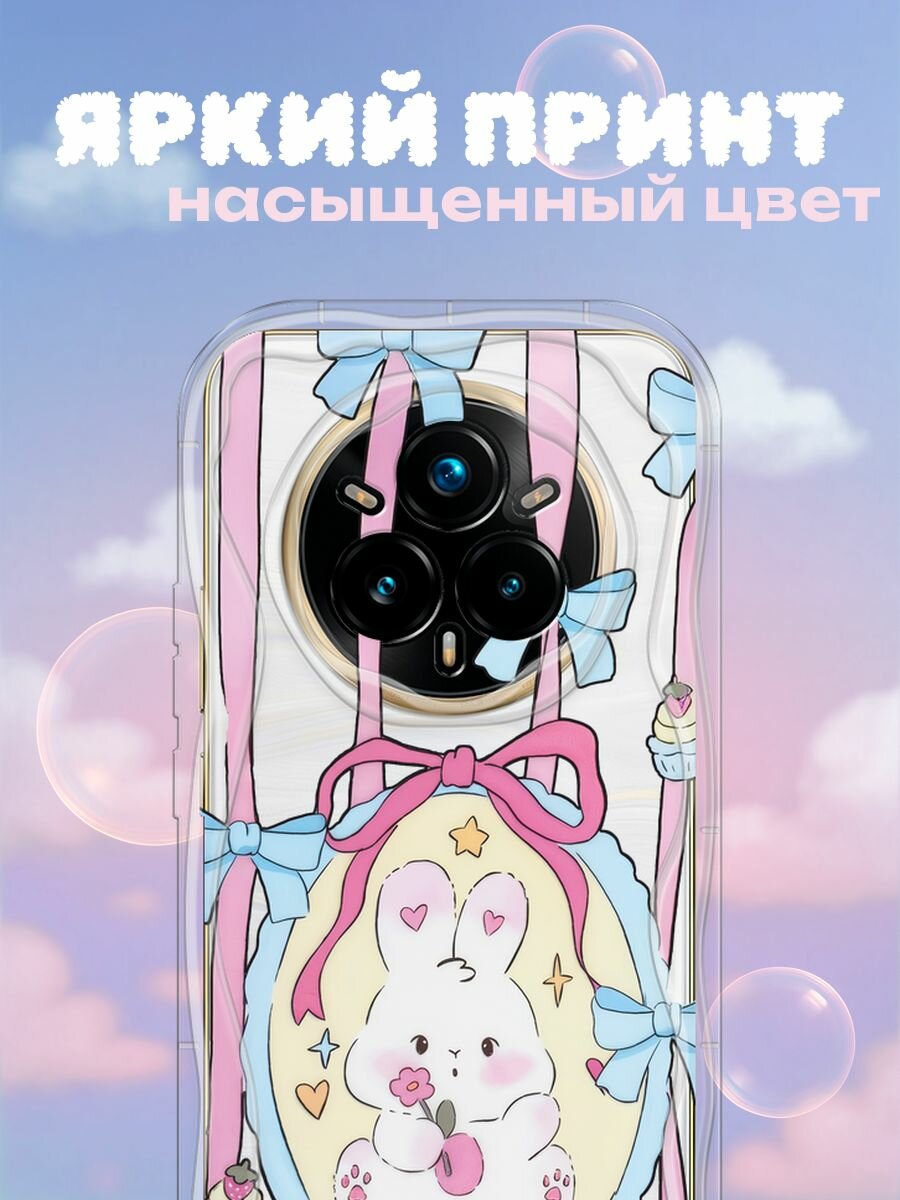 Чехол на Realme 14 Pro Plus / Реалми 14 pro plus с принтом "Кролик с ромашкой 1" — фото 1