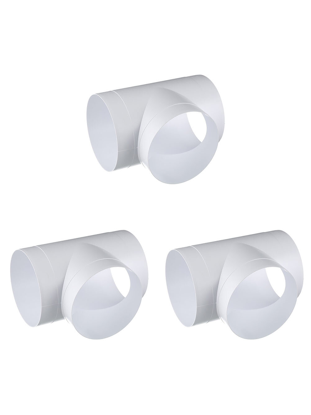 Тройник для круглых воздуховодов пластиковый d160 мм 90 град (3 шт.)