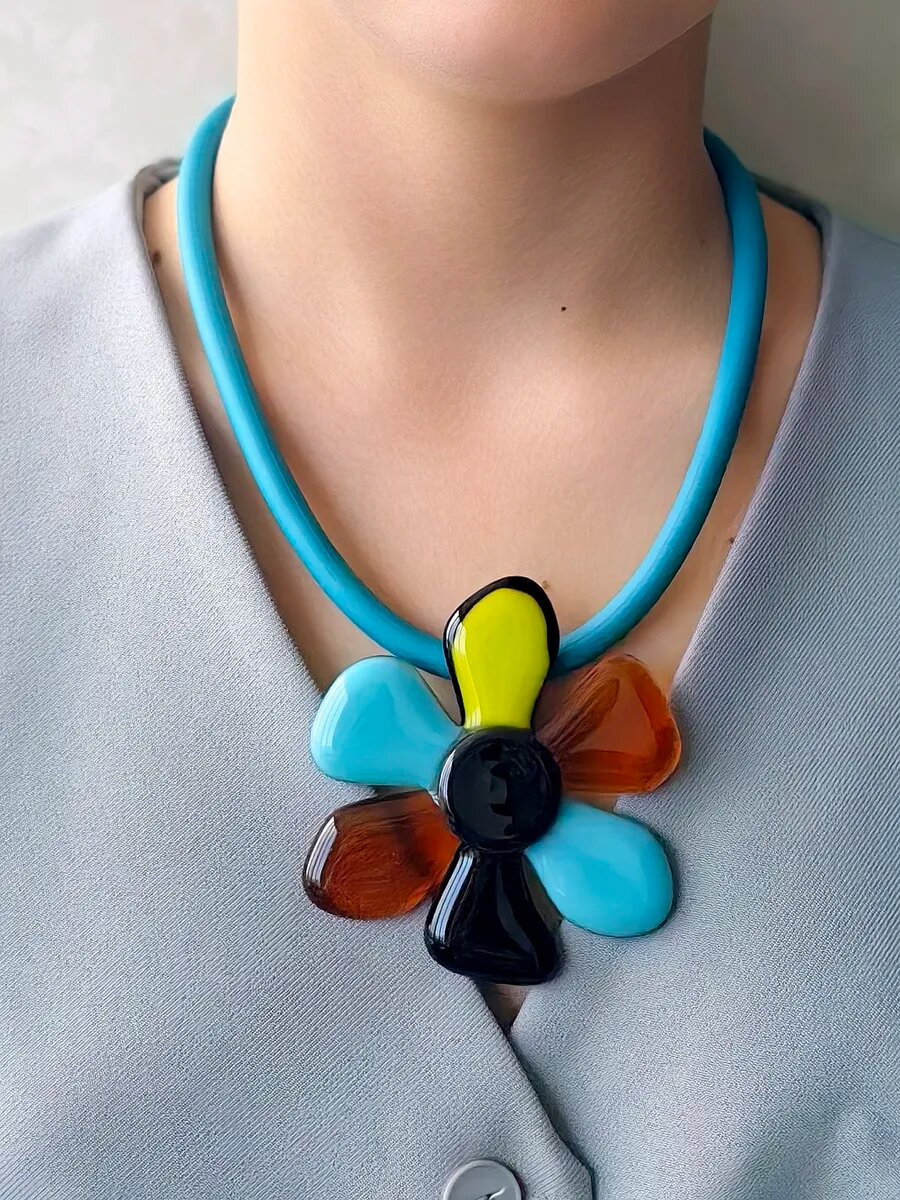 Колье, стекло, муранское стекло