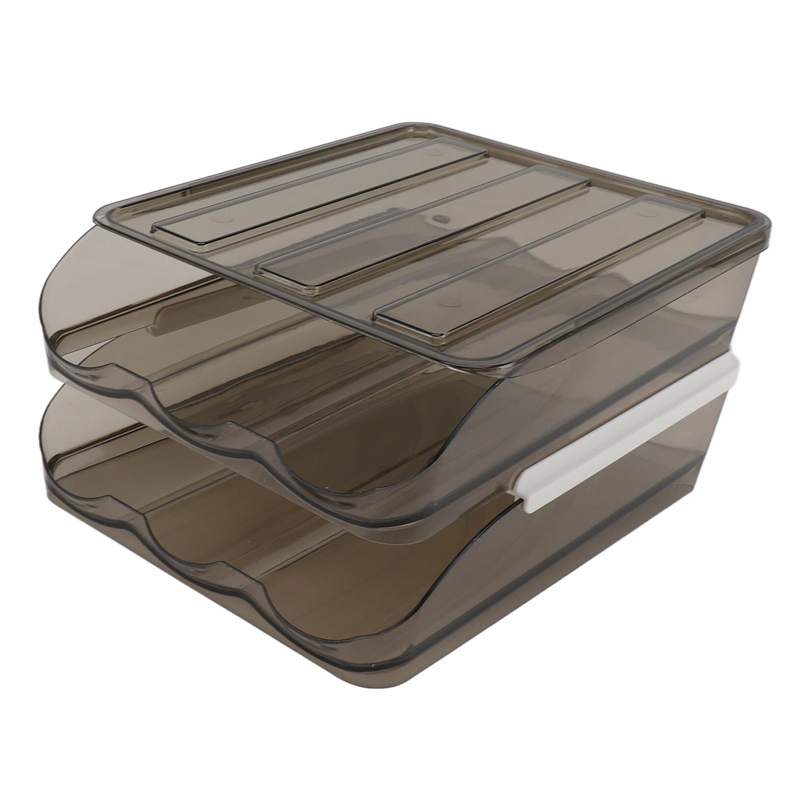 Контейнер для хранения яиц, многоцелевой полупрозрачный штабелируемый ящик большой емкости, органайзер для яиц для холодильника, 2 слоя