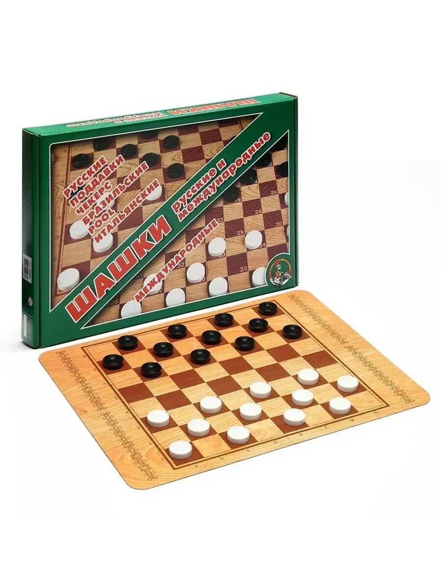 Шашки с деревянным поле 42 х 32 см