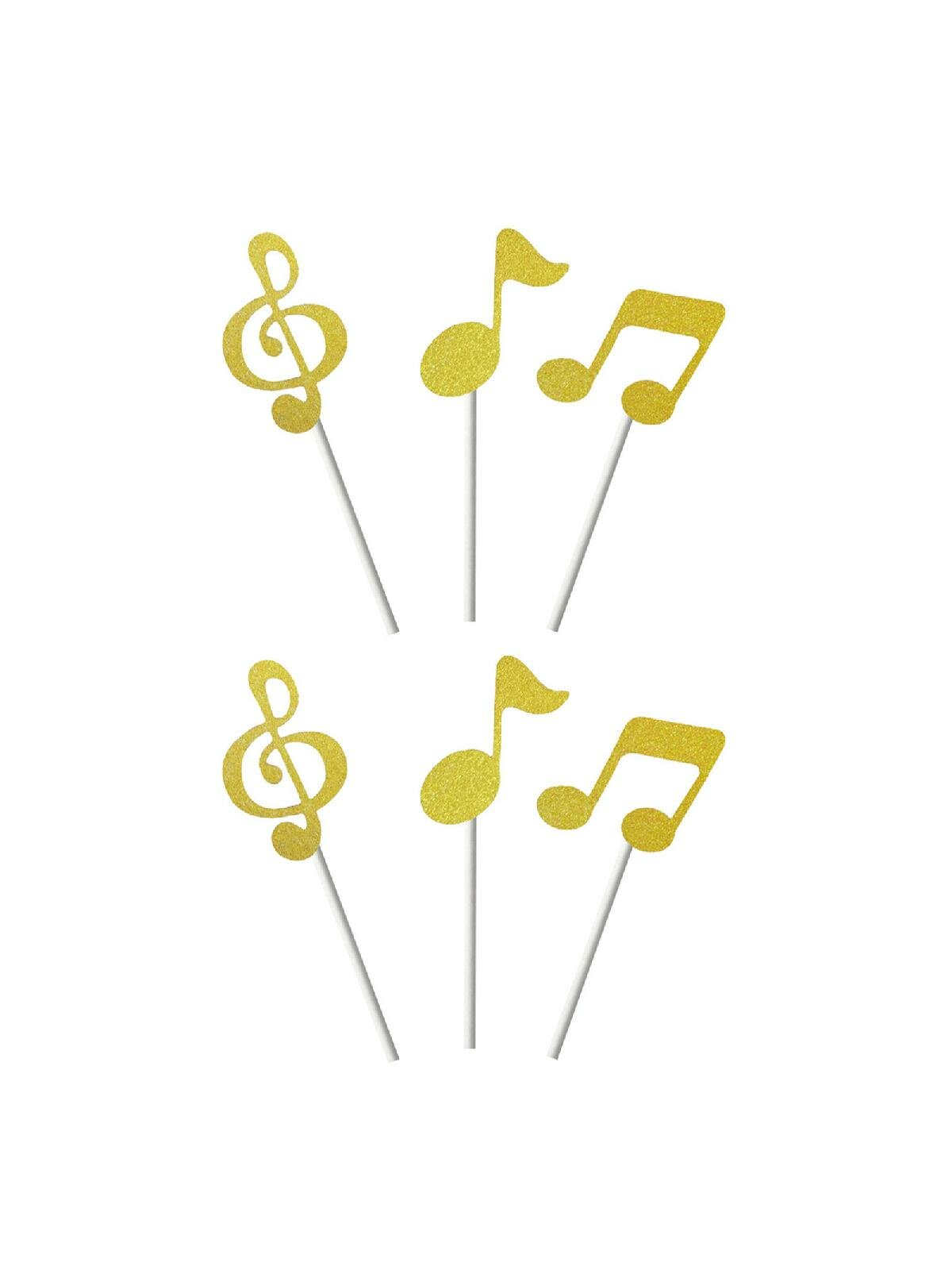 Красочные музыкальные топперы для торта в форме 8-й ноты Праздничное украшение для кекса