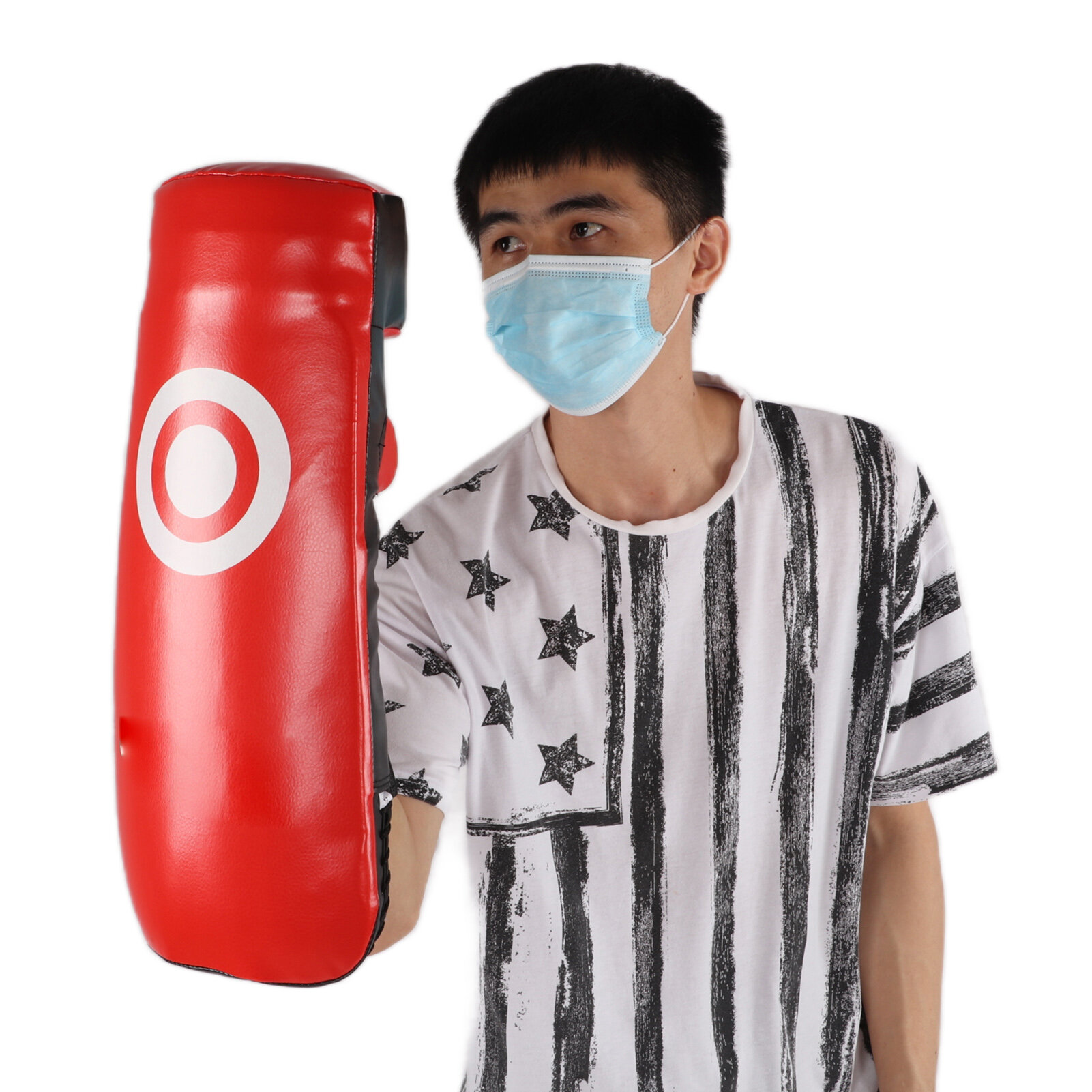 Подушка для бокса с изогнутой поверхностью для ударов из искусственной кожи, подушка для удара ногой по каратэ для тренировок по тхэквондо, красный