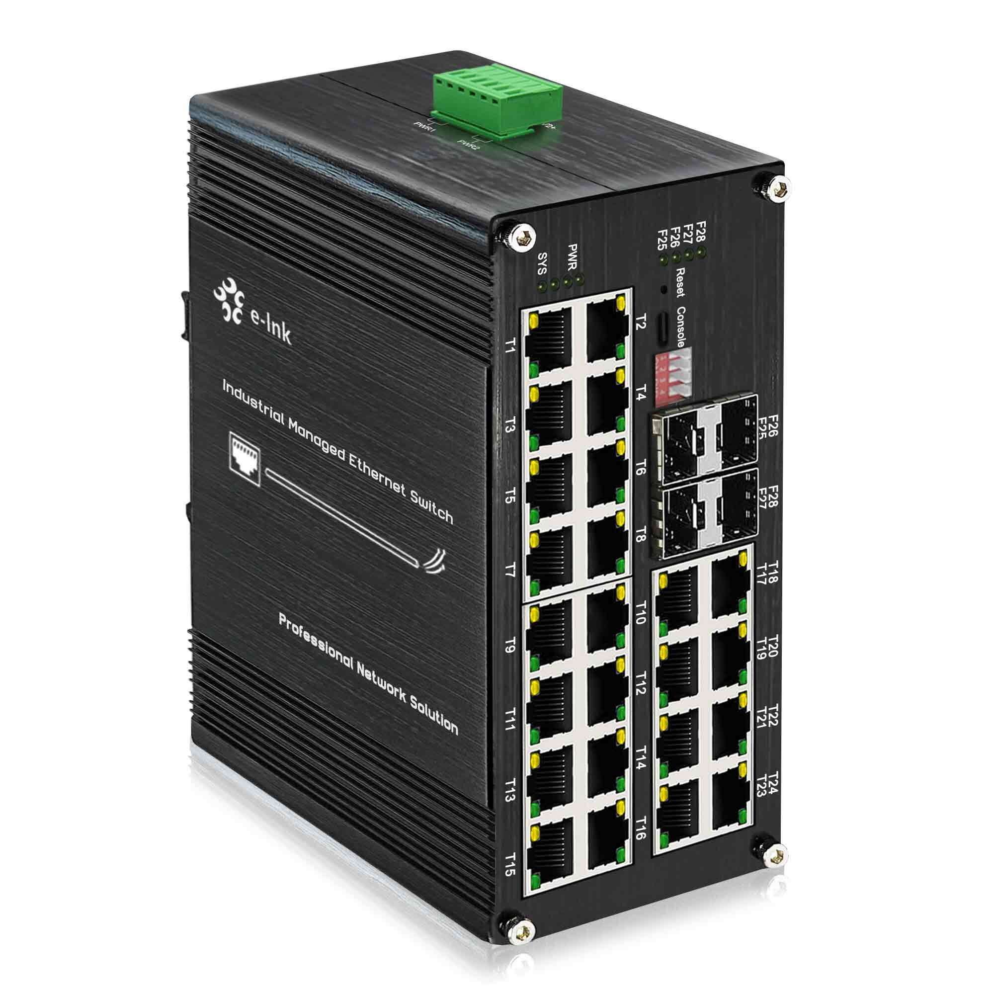 Управляемый гигабитный коммутатор L2+ 4SFP+24RJ45 PoE - LNK-DIMC2424MP