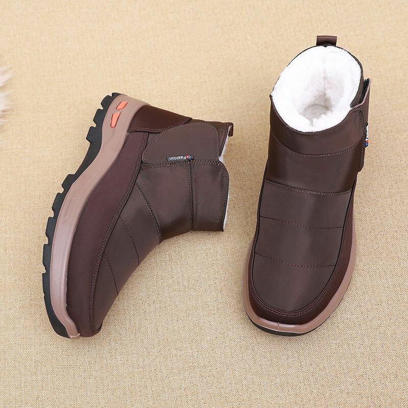 Зимние мужские ботинки в пекинском стиле из чистой шерсти и хлопка с флисовой подкладкой, утолщенной кожаной и меховой отделкой, нескользящие зимние ботинки для мужчин среднего и пожилого возраста.