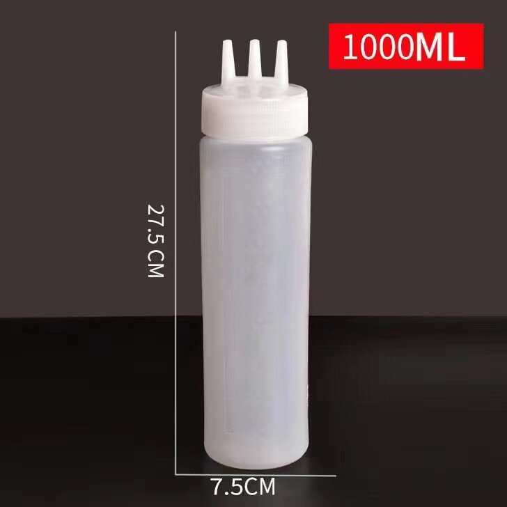 Бутылка для соуса с мерной шкалой для заправки салатов, томатного соуса, бутылка для приправ, кухонная бутылка для соусов, бутылка для джема с тремя отверстиями, кросс-бордер