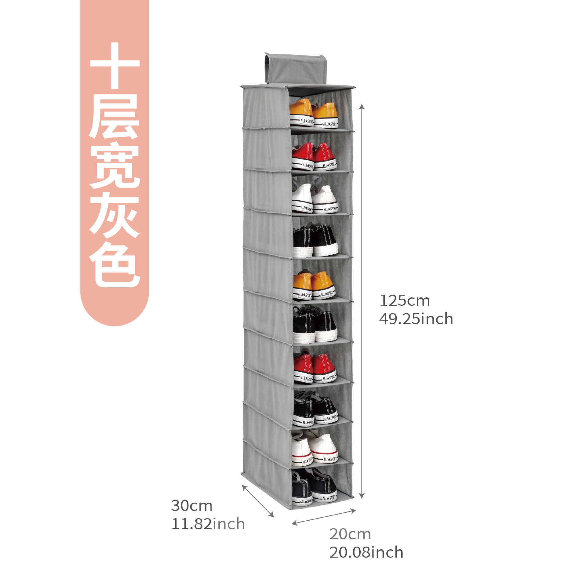 Мешок для хранения шляп Meidangjia из нетканого материала, десятислойный, для сумок, нижнего белья, гардероба, многофункциональный подвесной мешок для хранения