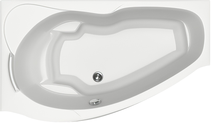 Акриловая ванна Bas Мартиника L 160x85 см, угловая, левая, пристенная, белая, четверть круга, с каркасом