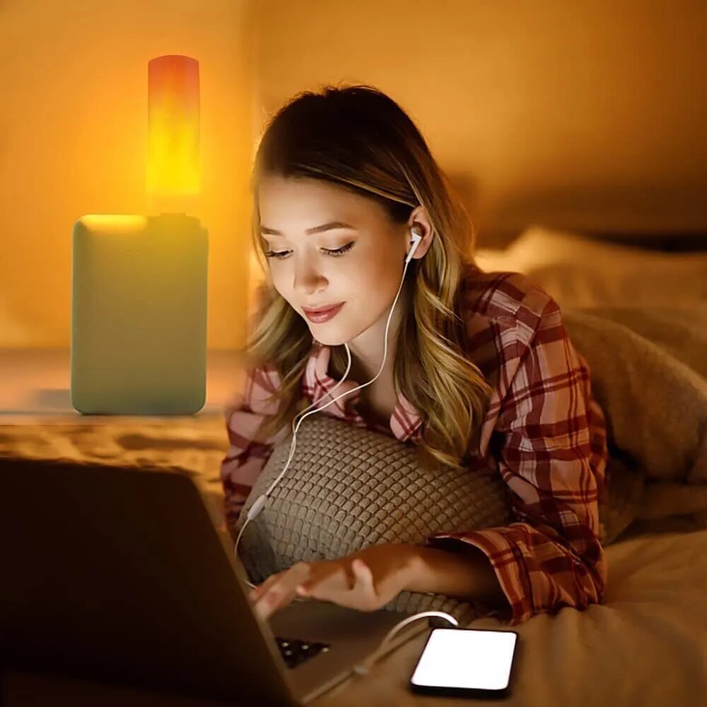 USB Flame Lamp LED Night Light Flame Effect Fire Light Flame Atmosphere Lamp for Bar Party Home Decoration — фото 1