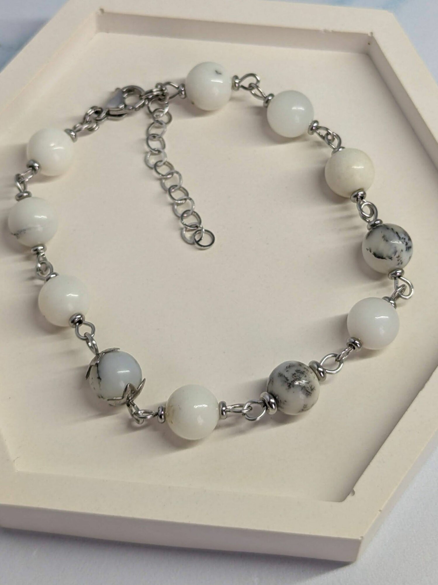 Браслет, кахолонг, опал