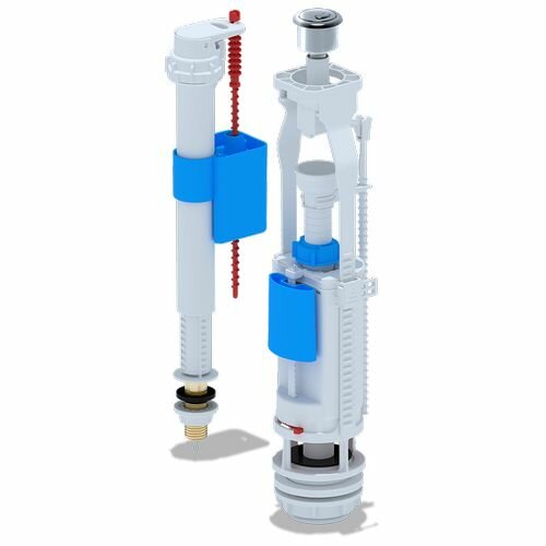 Набор для бачка унитаза с нижней подводкой 1/2 с латунным щтуцером двойная кнопка, хром WC9520C АНИ пласт 1шт