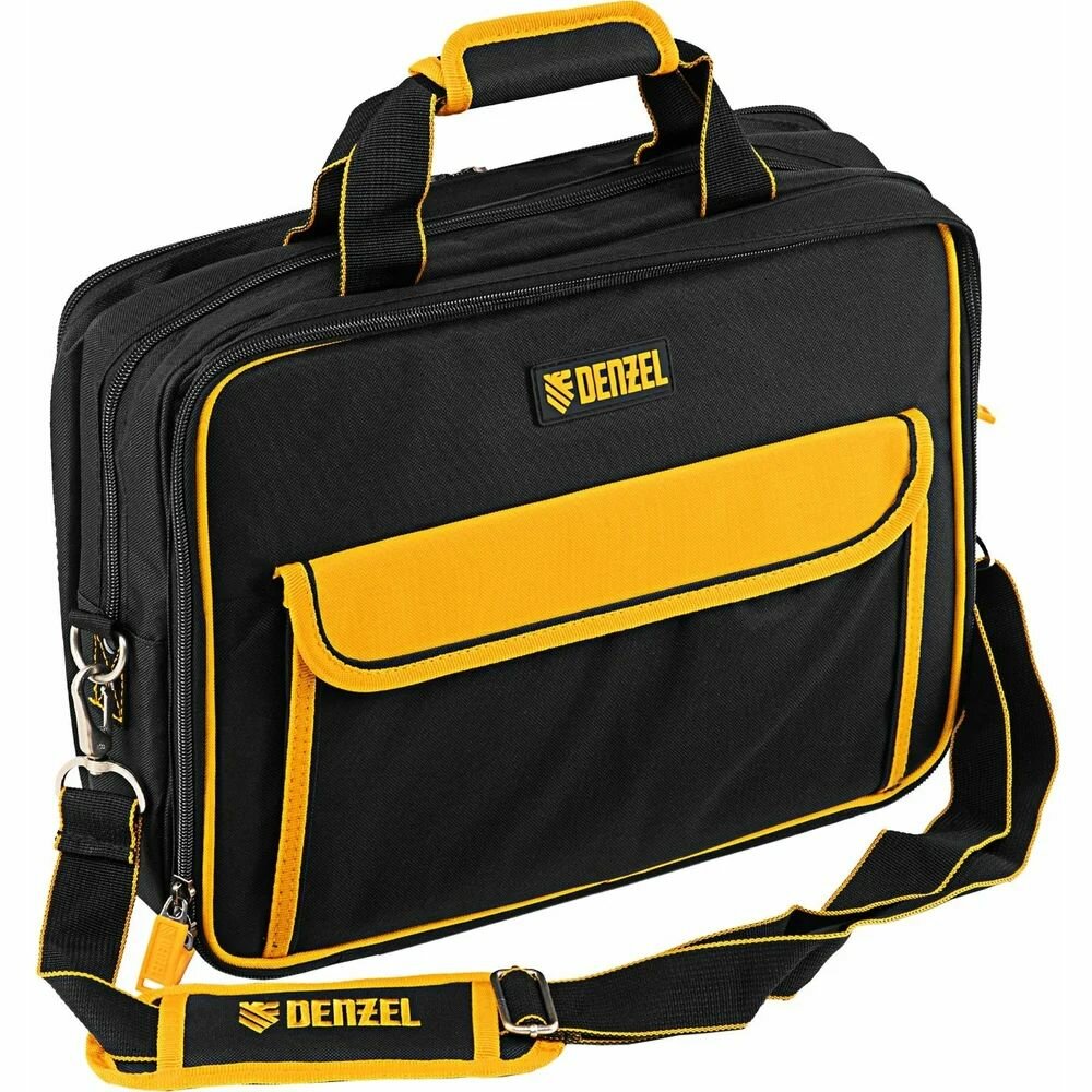 Сумка для инструмента Denzel 400x170x300 мм, 3 отделения, 28 карманов, наплечный ремень 90295