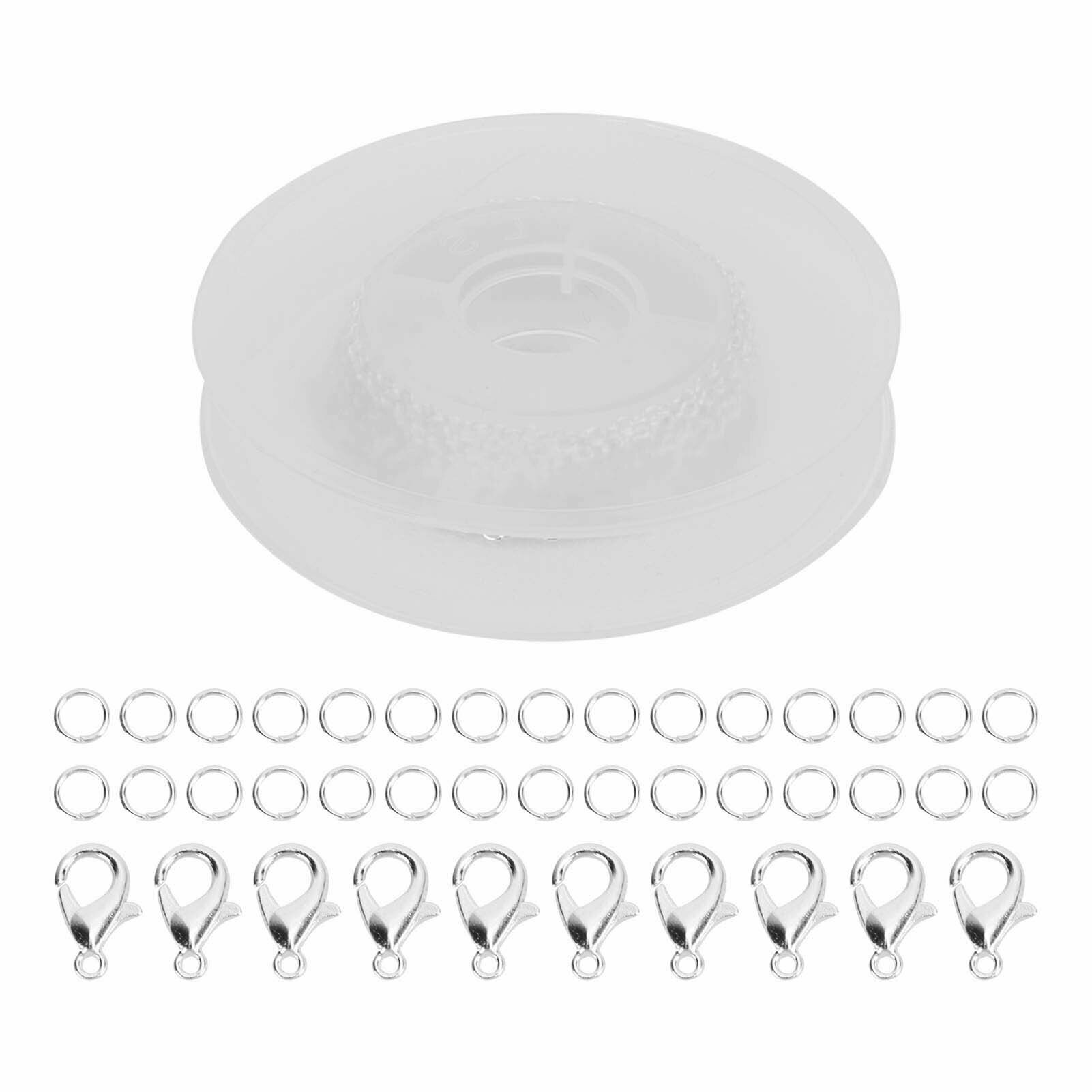 Цепочка для украшений 2x3 мм, железный крест, цепочка с пряжкой-карабином, комбинированная, аксессуары для украшений своими руками, серебро