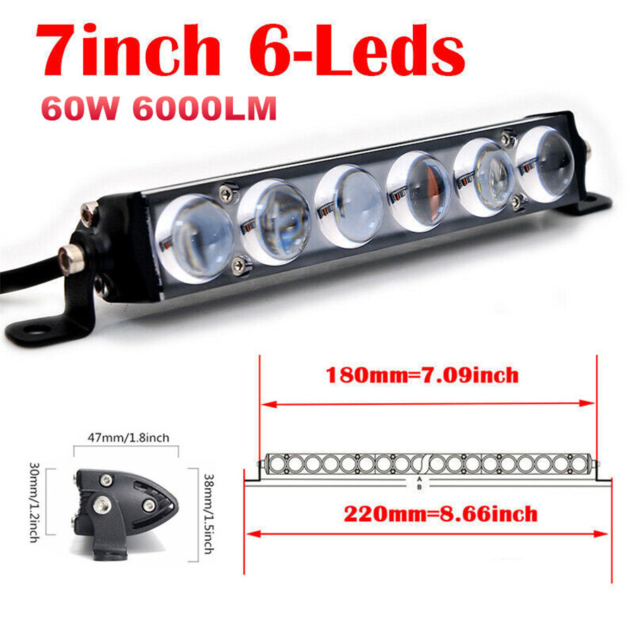1 шт. 60 Вт 6000 Лм 4D линза однорядная тонкая светодиодная рабочая световая панель для ATV SUV 4x4 автомобиль грузовик