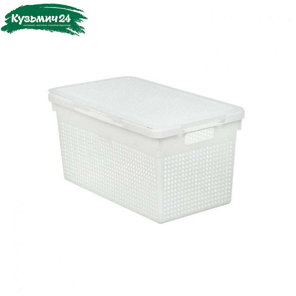 Корзина для хранения Violet Лофт с крышкой белая 240х260х450 мм