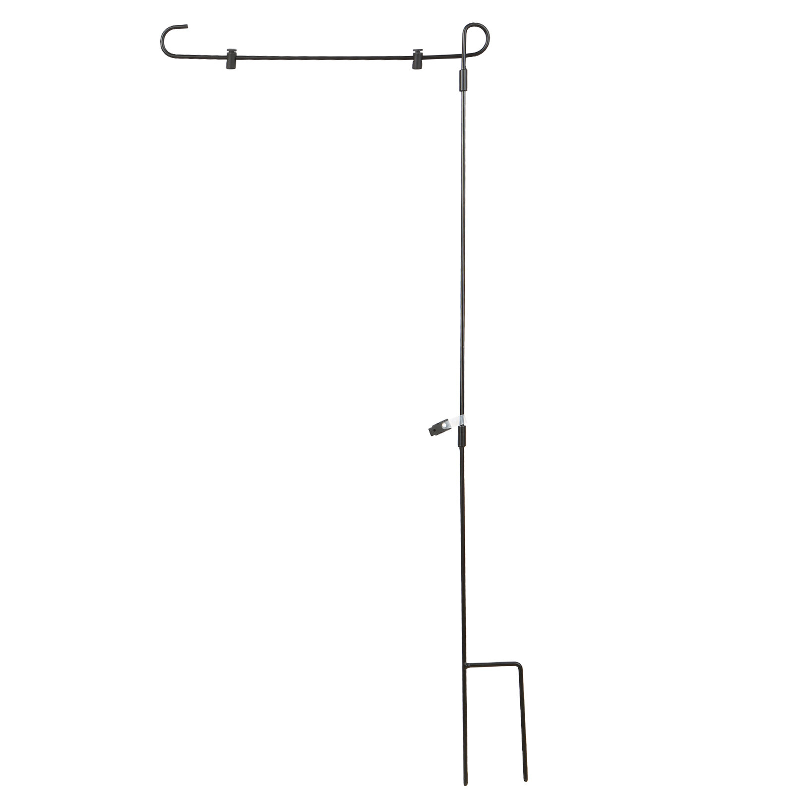 Держатель для садовых флагов Деревянный шест для флагов Стойка для садовых флагов Металлический шест для флагов Кронштейн для садовых флагов Декорации для флагов на улице Держатель для садовых флагов с крюком Черные аксессуары для декорации садовых
