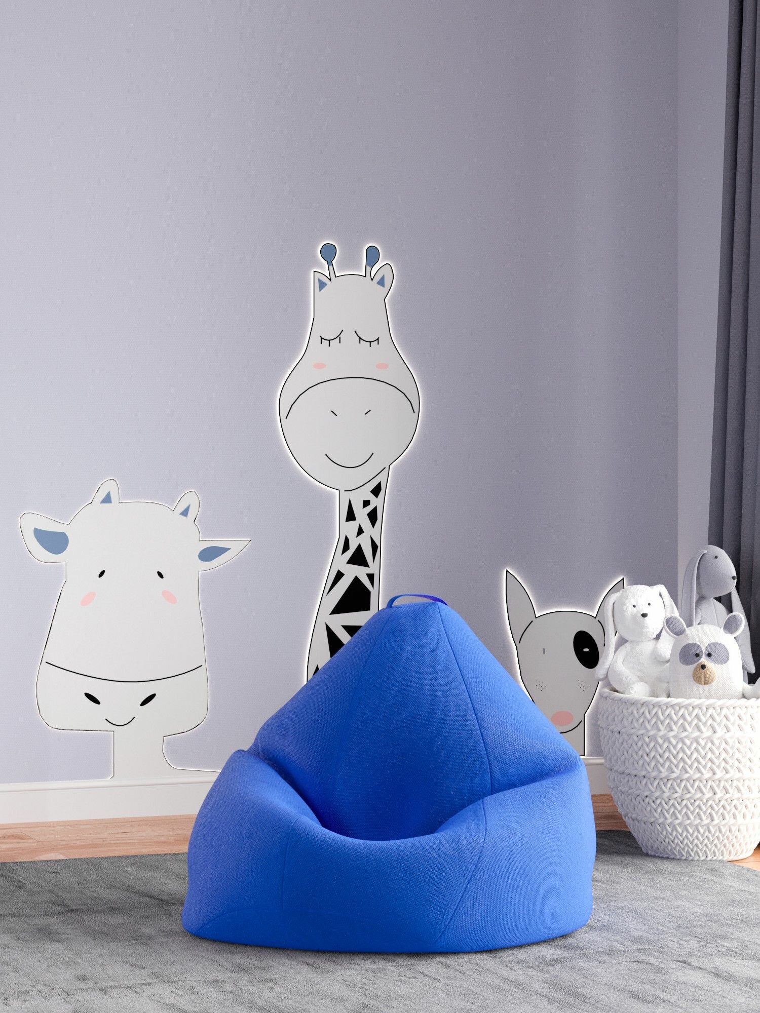 Кресло-мешок Manons Maison Ricco XXL, оксфорд 600 Синий, 850х1250