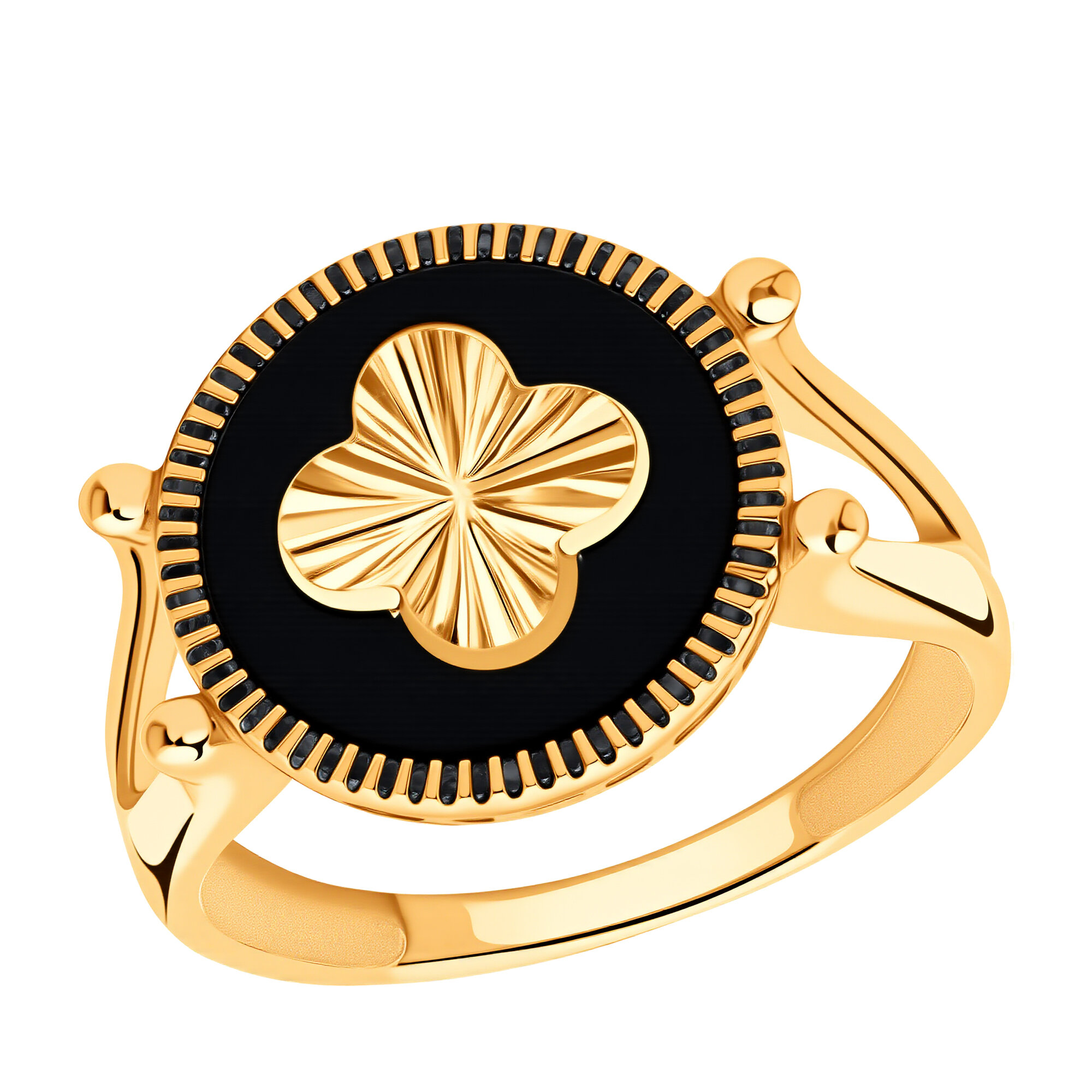 Кольцо, красное золото, 585 проба, эмаль