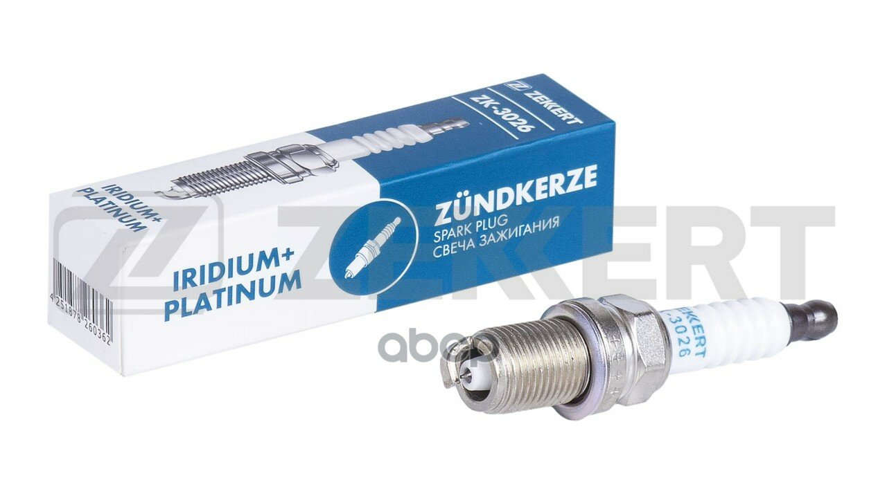 Свеча зажигания (Iridium+Platinum аналог NGK 5773 цена за 1 шт.) VW Passat V 96- Audi A6 II 97- Zekkert арт. zk-3026