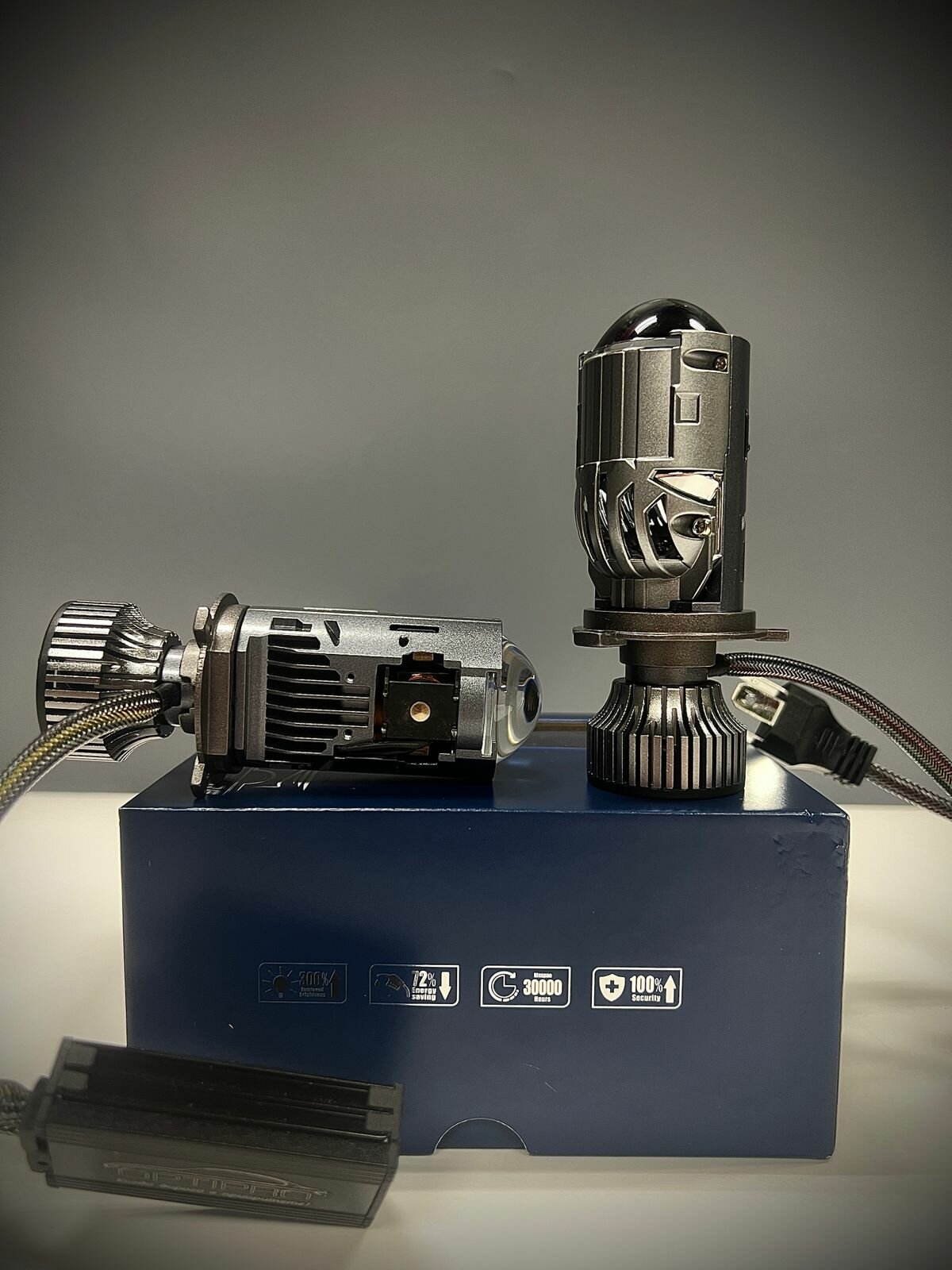 Би лед линзы H4 55W для Datsun on-DO - 6500K / Яркие Светодиодные Led лампы Н4 55 Вт