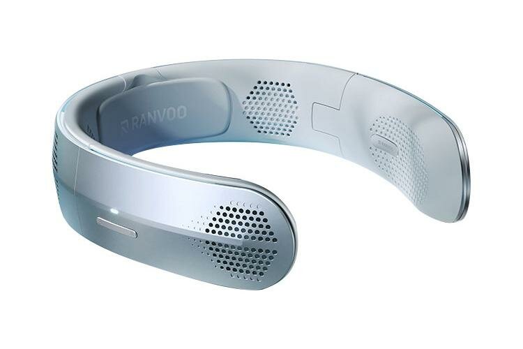 Вентилятор RANVOO на шею, fg2 light blue, с управлением с клавиатуры