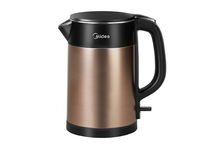 Электрочайник Midea MK SHJ1523, коричневый, 1500 мл, двойной стальной корпус, защита от ожогов