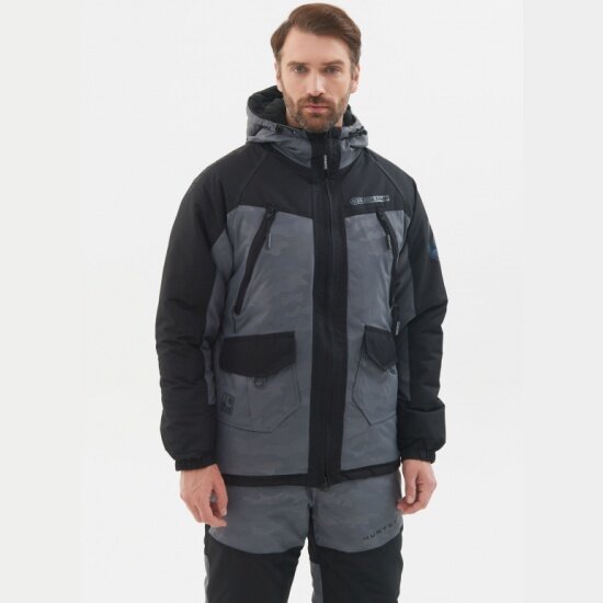 Костюм зимний Huntsman Горка-Люкс ткань Breathable Camo цвет Серый размер 52-54/170-176