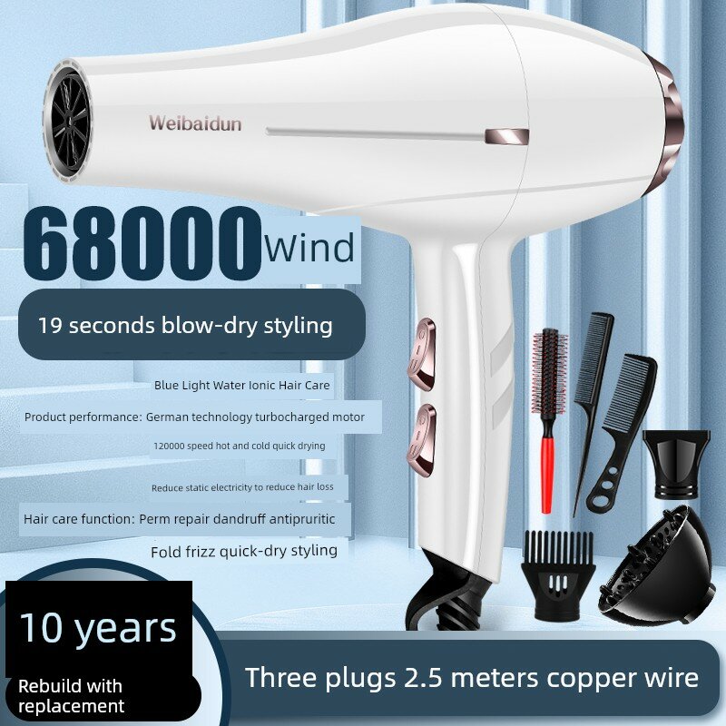 Немецкий мощный фен для дома, парикмахерская, парикмахерская, синий свет, отрицательные ионы, уход за волосами,
