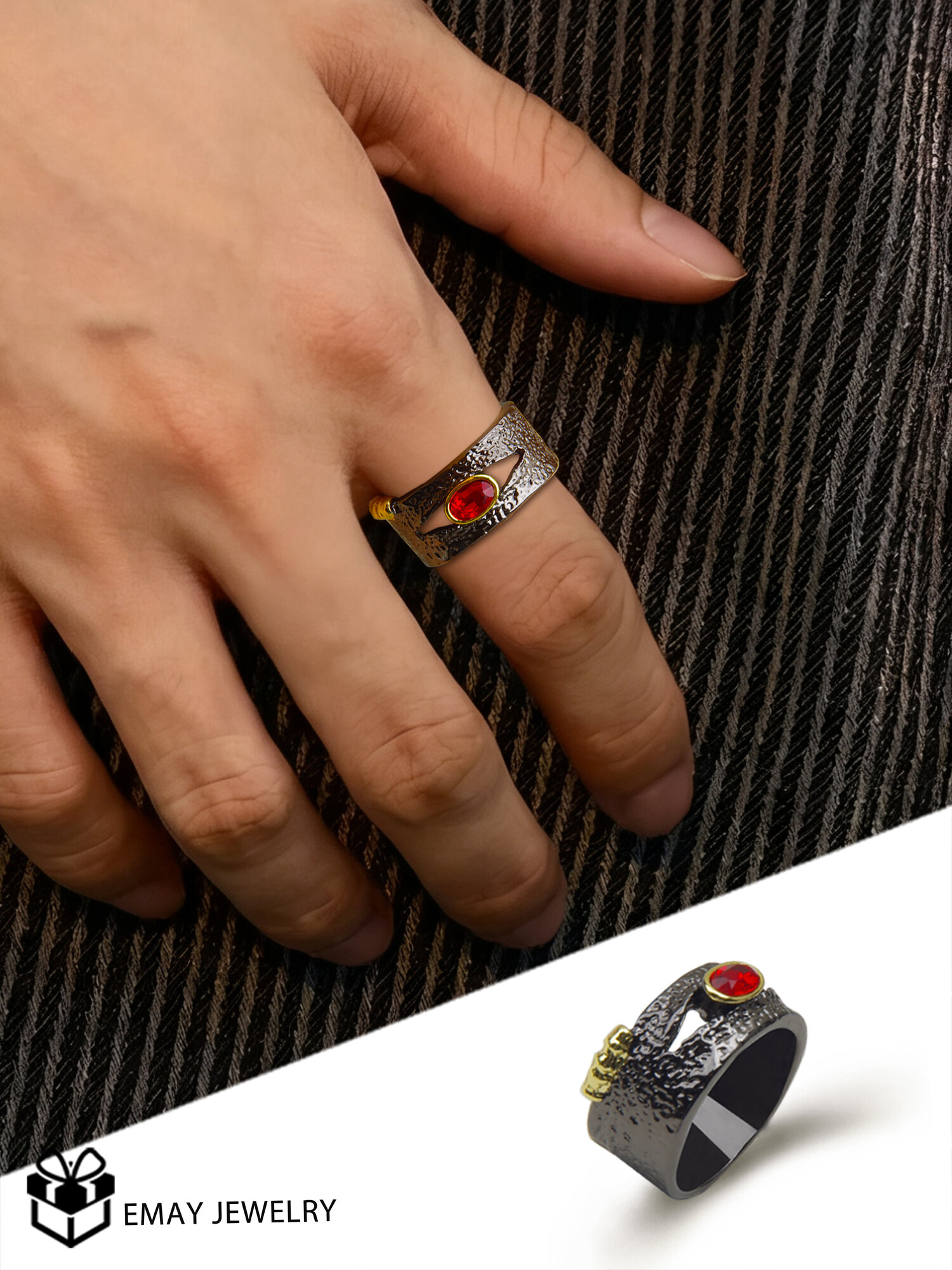 Кольцо, искусственный камень, шпинель синтетическая