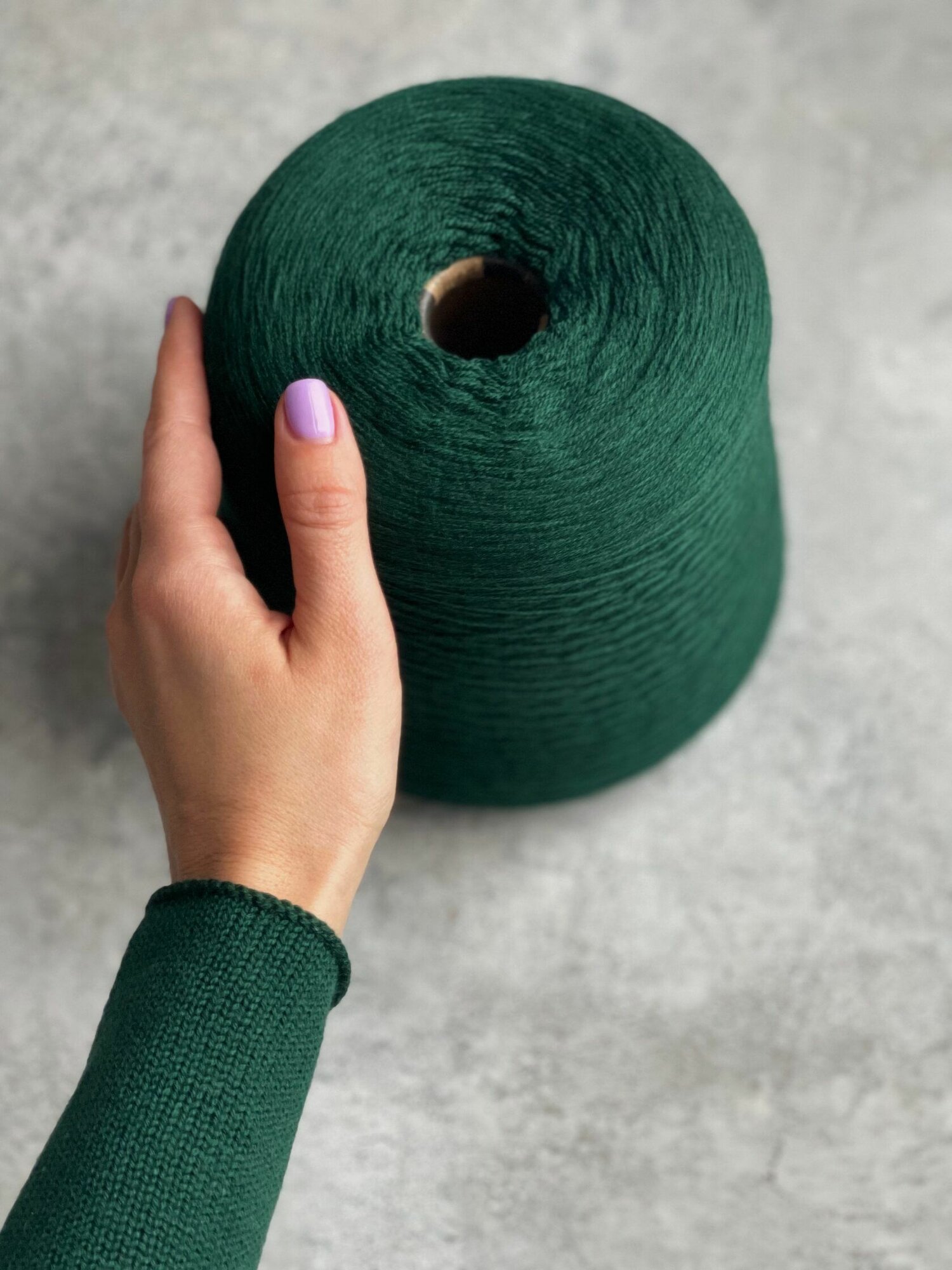 Пряжа бобинная для вязания, 100% меринос, цвет Изумруд, 100г-1500м