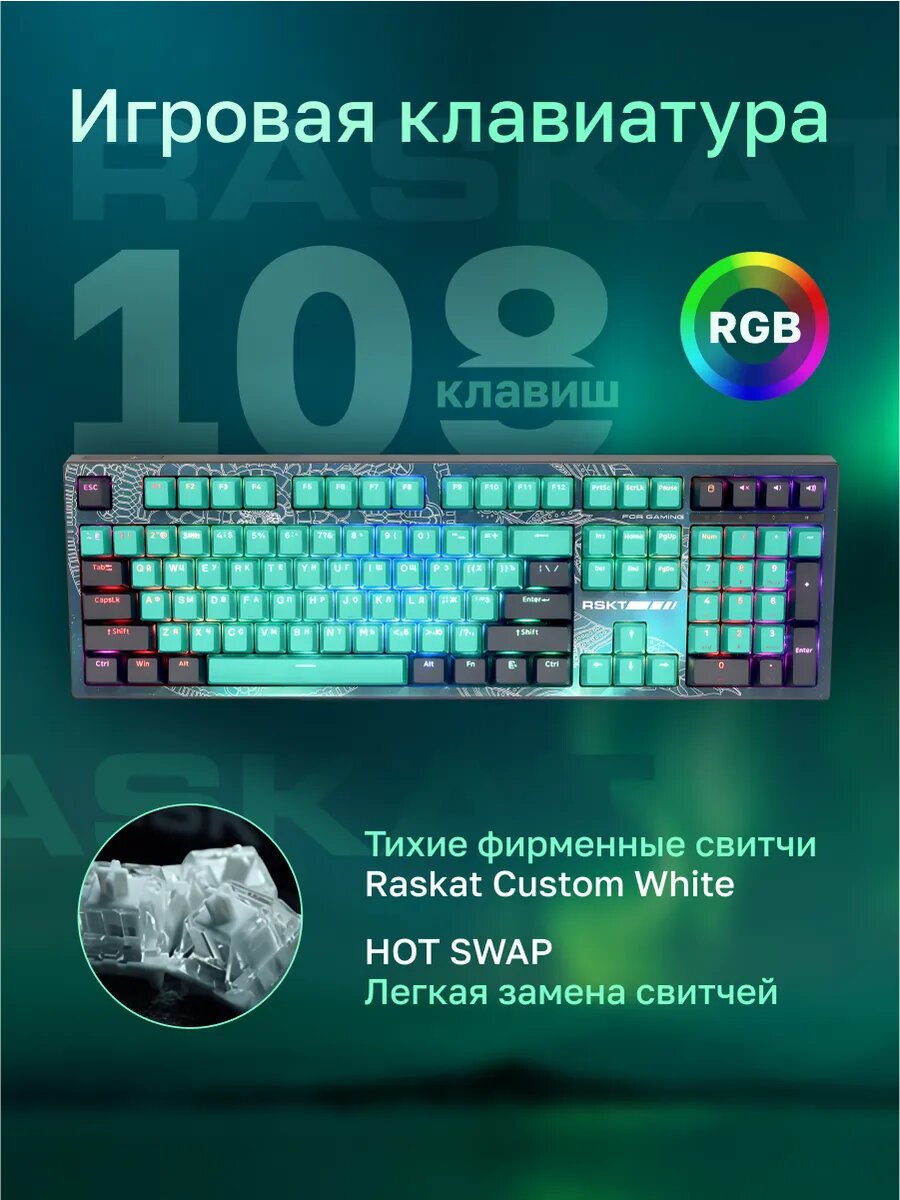 Клавиатура KM002 проводная Зеленый (KM002-UV-GREEN)