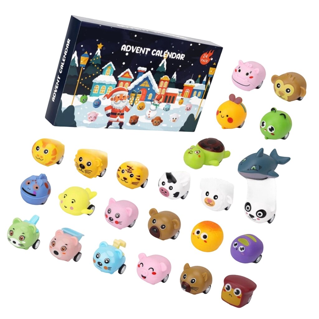 24-дневный календарь ожидания с машинками на инерционном ходу - праздничные сюрпризы для детей