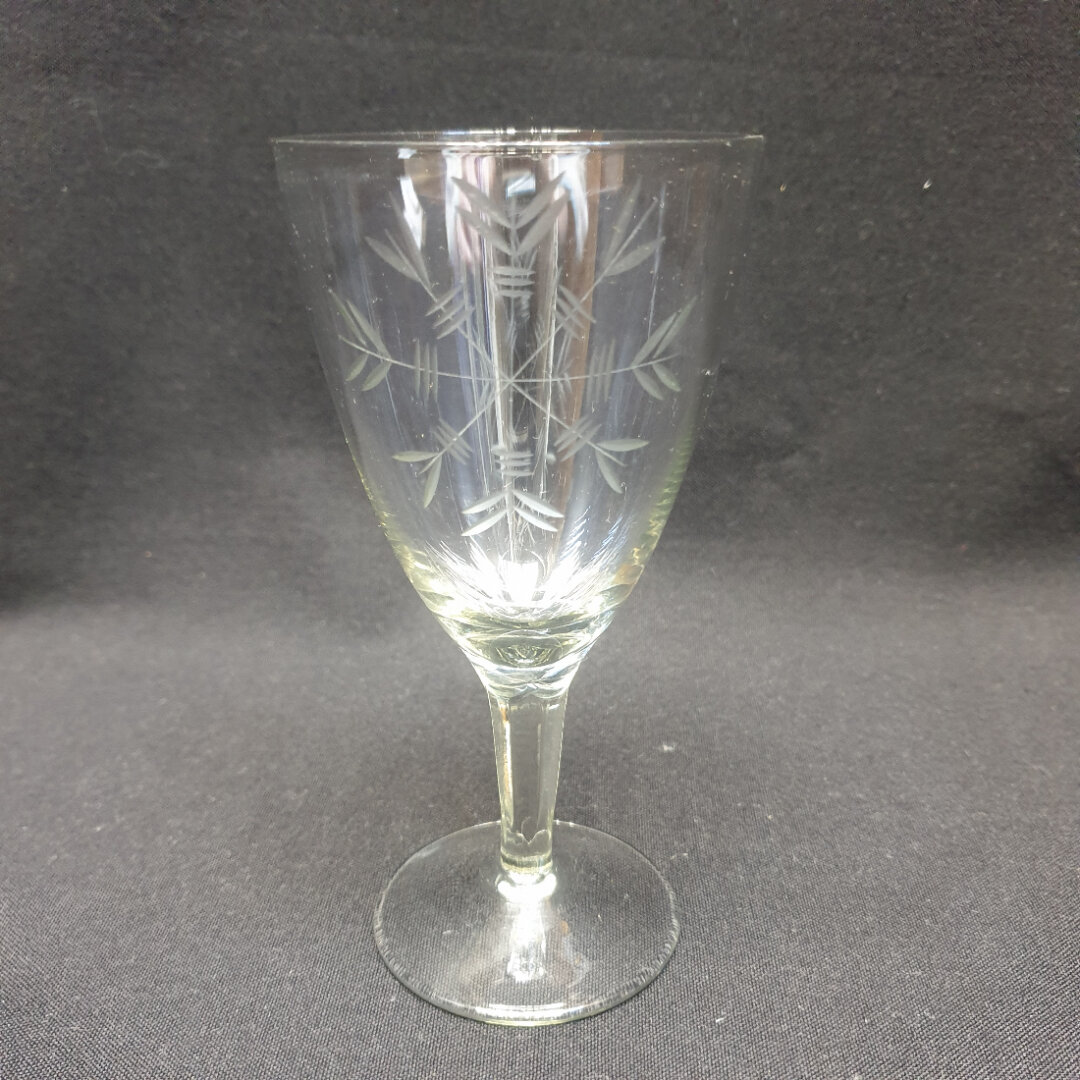 Бокал "Снежинка", стекло, ручная резка. Винтаж, СССР.