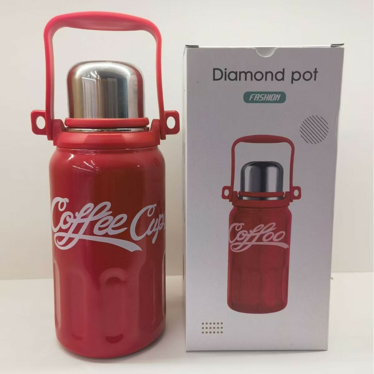 Термос из утолщенной пищевой нержавеющей стали, стильная спортивная бутылка для воды, термос для Coca-Cola.