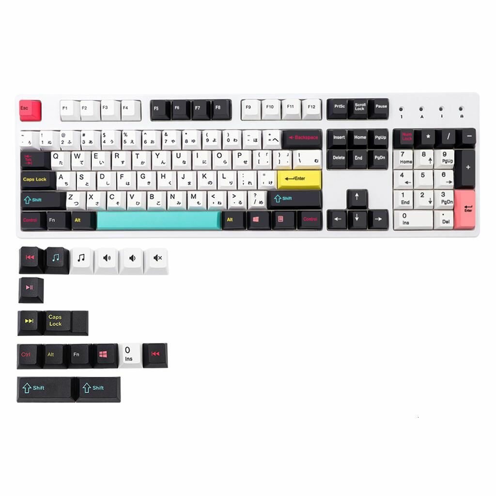 121 клавиш Future Funks PBT крашеные кейкапы Cherry профиль 1.75U 2U для GK61 64 84 TKL87 98 104 MX, Японский